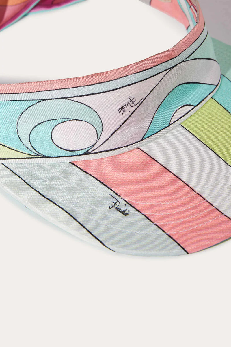 Moire Print Silk Twill Visor
