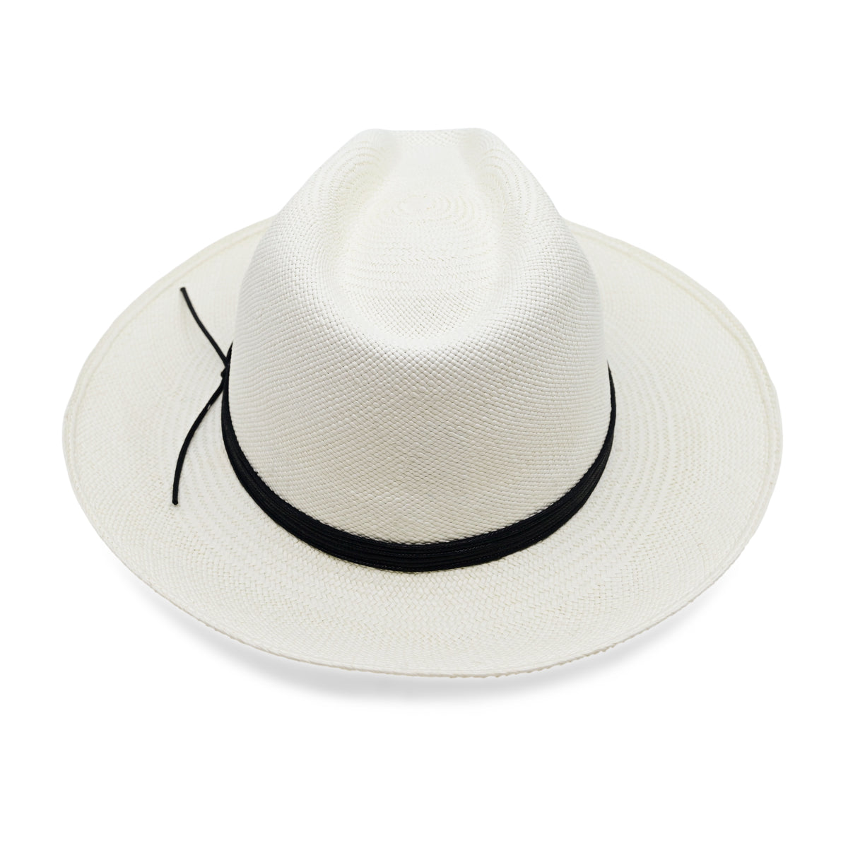 Barza Clasico White Mens Hat With Black Cord