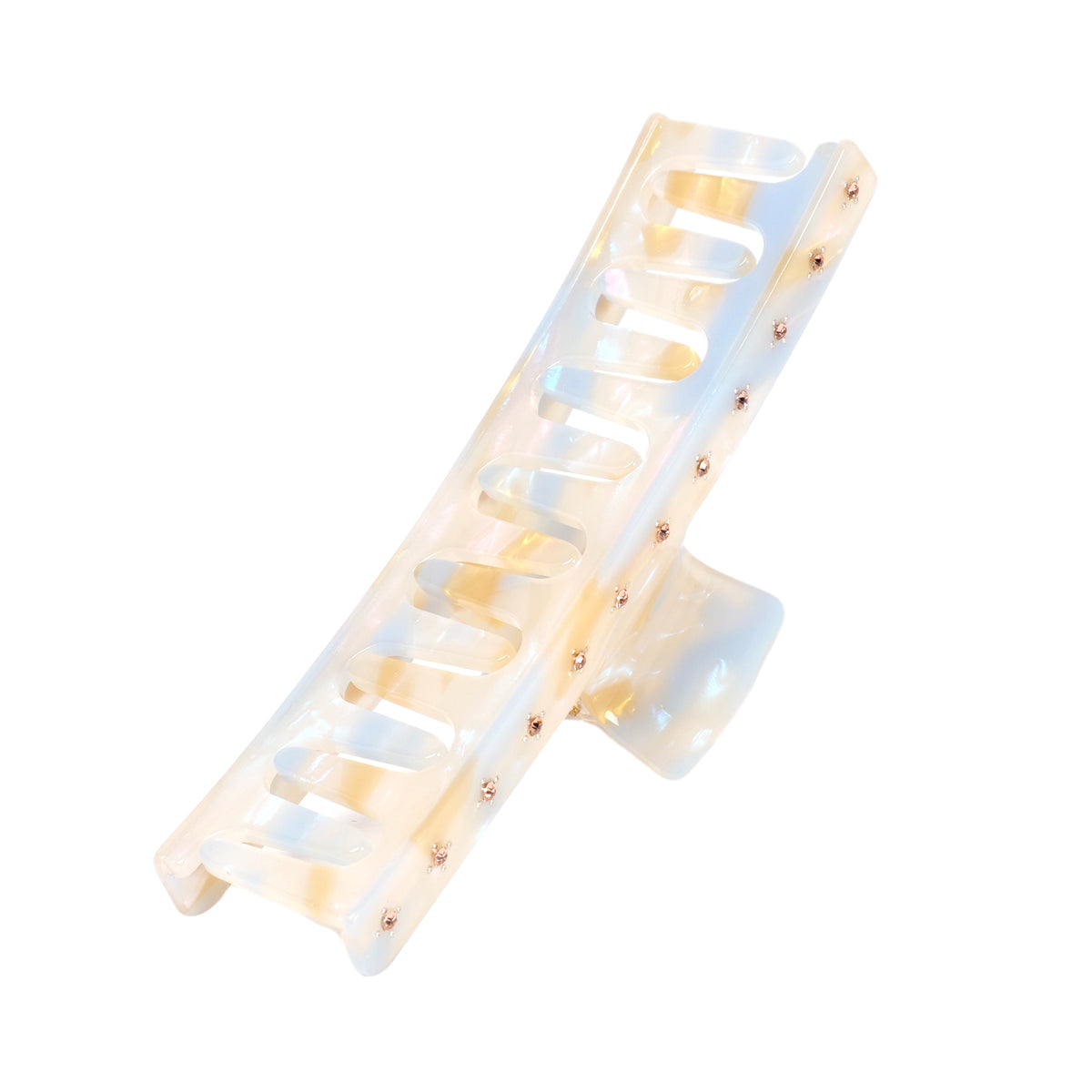 Large Crystal Claw Clip Blue Pearl