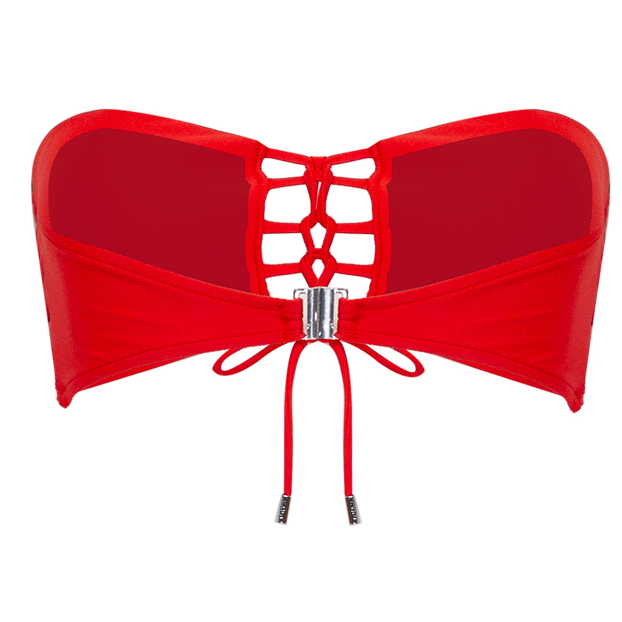 Scarlett Lace Up Bandeau Red