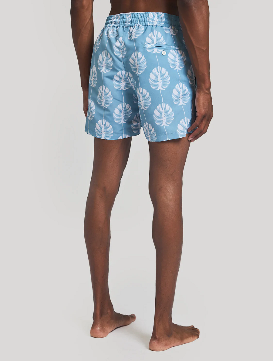 Mens Swimming Shorts in Light Blue | Designer Swim Shorts for Men