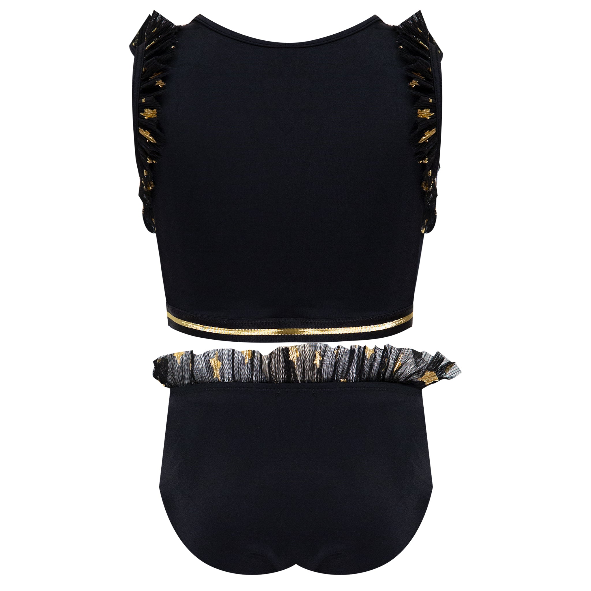 Black Bikini Set for Girls | Bikini with Frill Bottoms | Kid’s Bikini