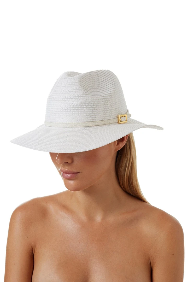Women's White Hat 🌴 Premium Resort Fedora 🐚 Melissa Odabash