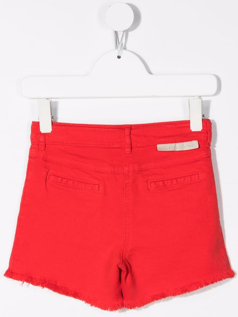 Girls Shorts in Red | Red Shorts for Kids | Girls Red Denim Shorts