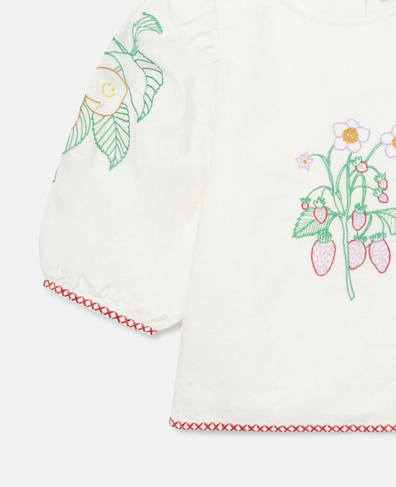 Girls White Embroidered Top | Floral Embroidered Top for Kids